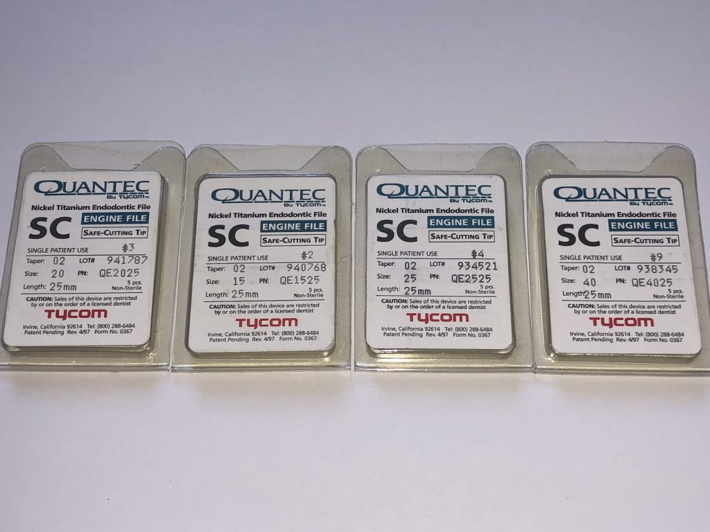 Lot Of QUANTEC NiTi Endodontic File, Safe Cutting Tips. 8 Files,15,20 ...